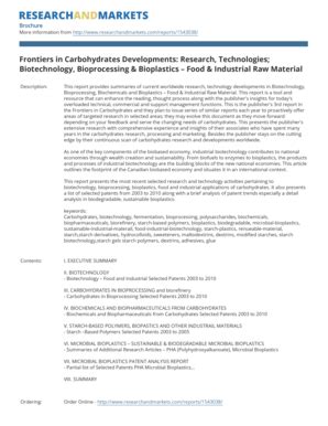 Fillable Online Frontiers In Carbohydrates Developments Research Technologies Fax Email Print