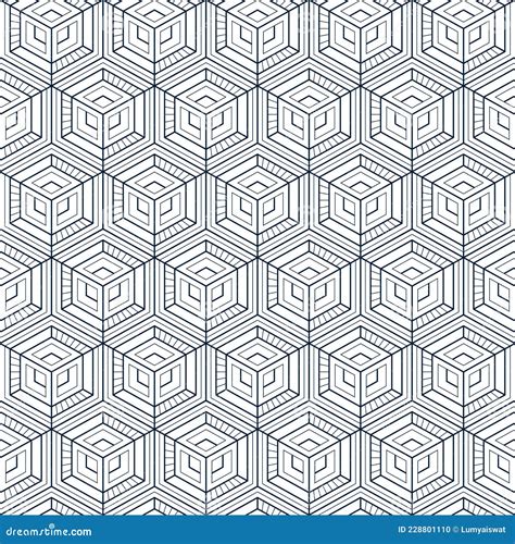 Seamless Cubes Techno Pattern Background Stock Vector Illustration Of Lines Card 228801110