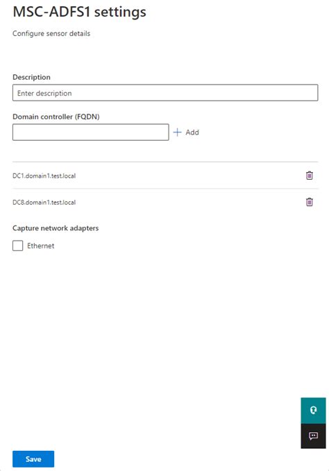 ad fs ad cs 및 microsoft entra connect에 대한 센서 구성 microsoft defender
