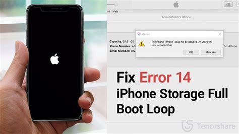 How To Fix Error 14 Iphone Storage Full Stuck In Boot Loop On Ios 14 No Restore No Data Loss