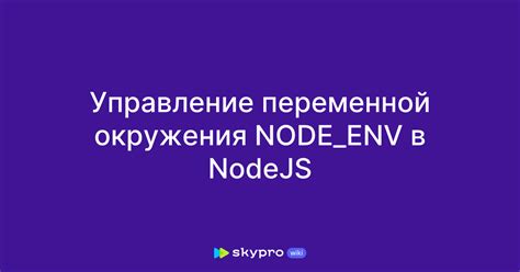 Управление переменной окружения node env в nodejs