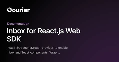 Inbox For Reactjs Web Sdk Courier