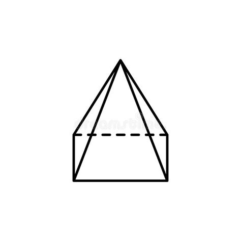 Icono De La Pirámide Cuadrangular De Formas Geométricas Línea Simple Contorno Vectorial 3d