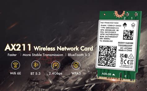 Wifi 6e Wireless Card Intel Ax211 Ngw M 2 Cnvio2 Bluetooth 5 3 Tri Band 5400mbps Network