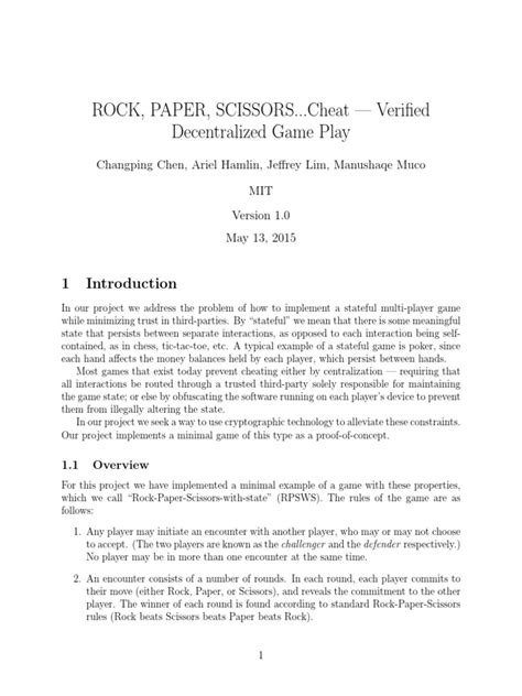 rock paper scissors pdf