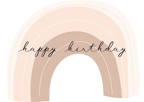 Happy Birthday Card Neutral Rainbow Etsy