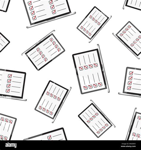Unternehmer Checkliste Mit Notebook Nahtlose Muster Hintergrund