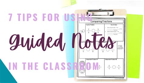 7 tips for using guided notes for math in the classroom that one