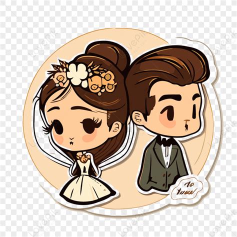 커플로 분장한 커플의 캐릭터 일러스트 스티커 클립 아트 벡터상표 Png 일러스트 무료 다운로드 Lovepik