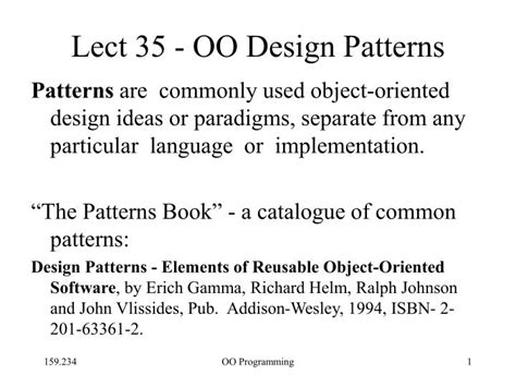 Ppt Lect 35 Oo Design Patterns Powerpoint Presentation Free Download Id1720449