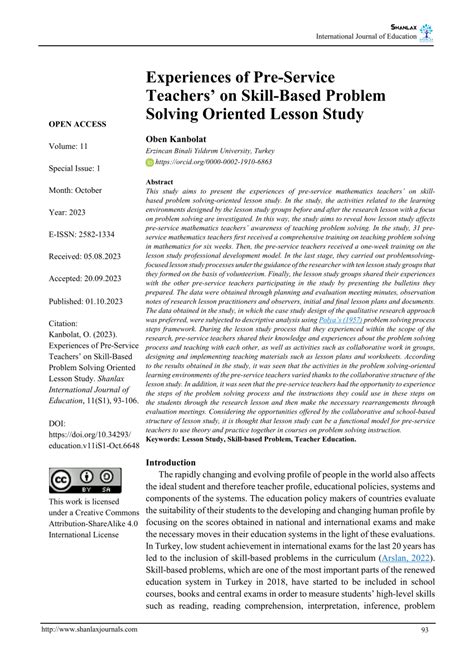 Pdf Experiences Of Pre Service Teachers On Skill Based Problem