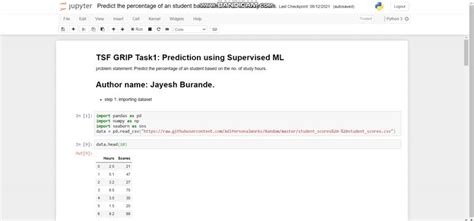 Jayesh Burande On Linkedin Task1 Datascience Thesparksfoundation Gripjune21 Tsf Gripjun21
