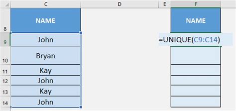 Unique Formula In Excel Myexcelonline