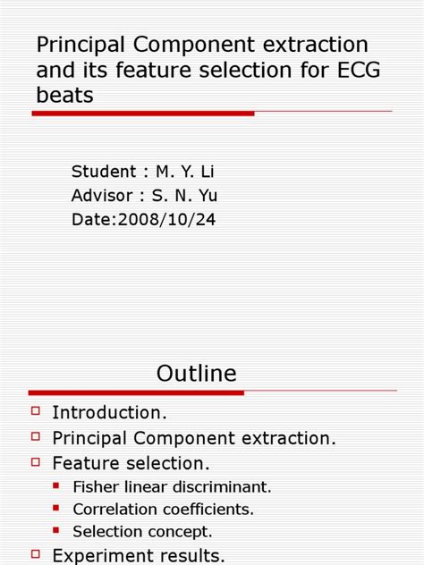 Pdf Principal Component Extraction And Its Feature Selection