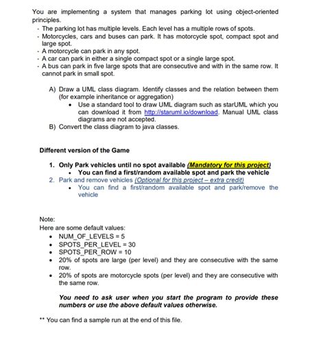 Solved You Are Implementing A System That Manages Parking