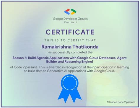 Ramakrishna Thatikonda On Linkedin Handson Programming Alloydb Agentbuilder Vertexai