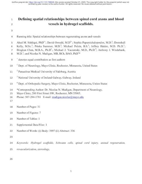 Pdf Defining Spatial Relationships Between Spinal Cord Axons And Spinal Cord Transection