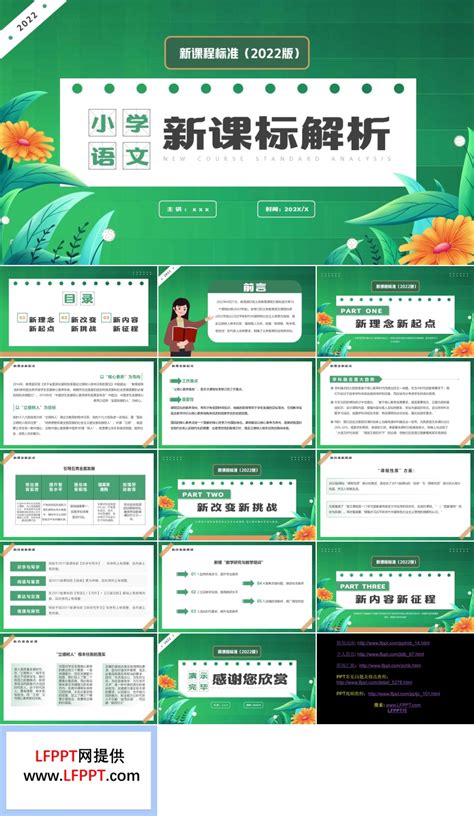 小学语文新课标解析PPT动态模板下载 LFPPT