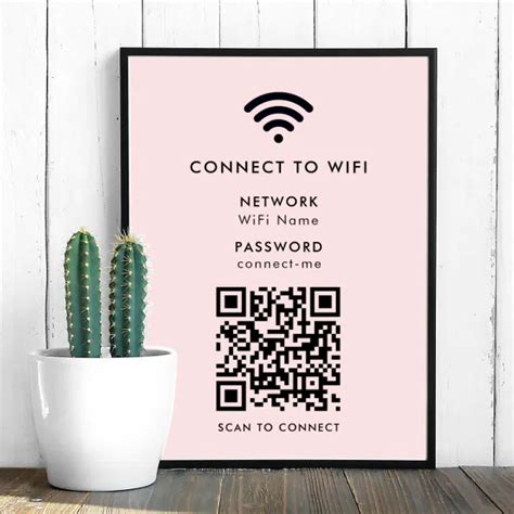 Wifi Network QR Code Internet Scan To Connect Pink Poster Zazzle
