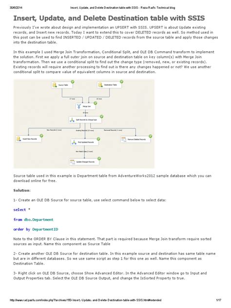 Pdf Insert Update And Delete Destination Table With Ssis Reza Rad