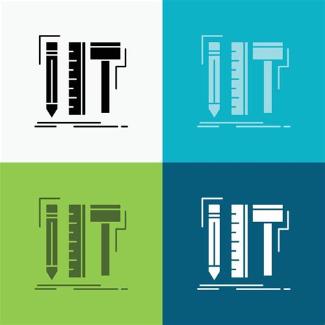 Design Designer Digital Tools Pencil Icon Over Various Background Glyph Style Design