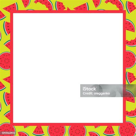 여름 판매 컨셉 배경 수박 벡터 일러스트레이션 Eps10 흰색 배경에 소셜 네트워크와 메신저에 대한 사각형 템플릿 개념에 대한 스톡 벡터 아트 및 기타 이미지 Istock