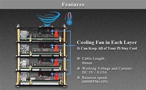 Amazon Com GeeekPi Raspberry Pi Cluster Case Raspberry Pi Case With Cooling Fan And