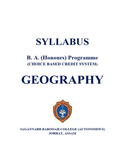 Syllabus Geography Pdf Geographic Information System Remote Sensing