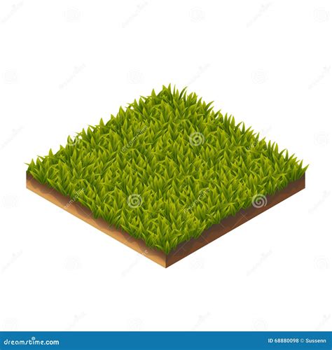Grass Pattern Isometric Stock Vector Illustration Of Landscape
