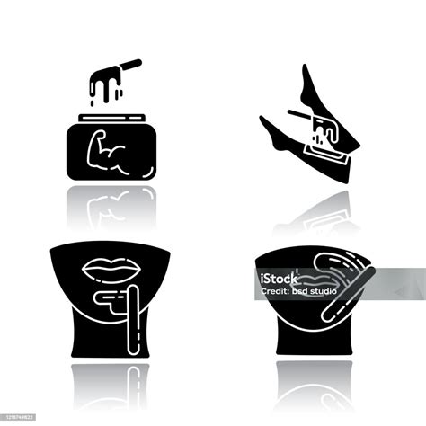 하드 왁싱 드롭 그림자 검은 색 문표 아이콘 세트 신 턱 윗입술 제모 항아리에 차가운 천연 왁스 얼굴 몸 머리 제모 전문적인