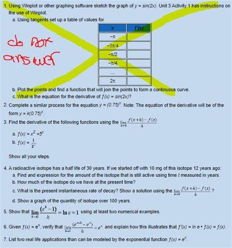Solved 1 Using Winplot Or Other Graphing Software Sketch