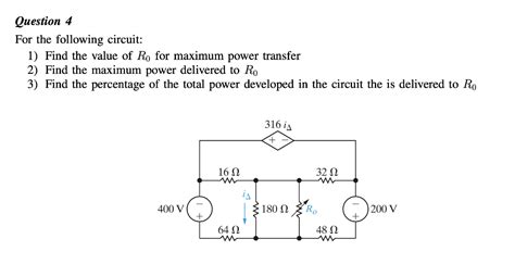Solved Question For The Following Circuit Find The Chegg
