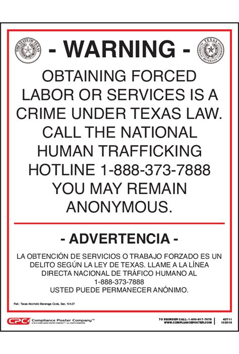 Texas Tabc Human Trafficking Poster