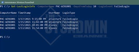 Get Computer Last Login Information Using Powershell