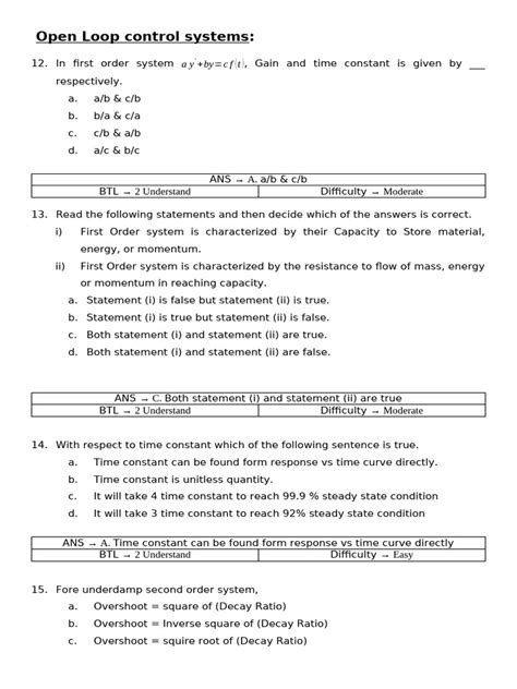 Open Loop Control Systems Pdf Damping Applied And