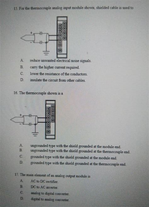 Solved 15 For The Thermocouple Analog Input Module Shown
