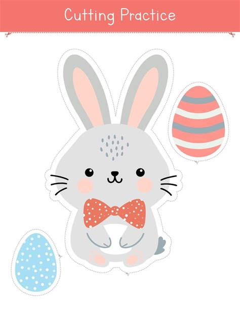 Pascua De Resurrección Corte Actividad Para Niños Con Linda Conejito Y