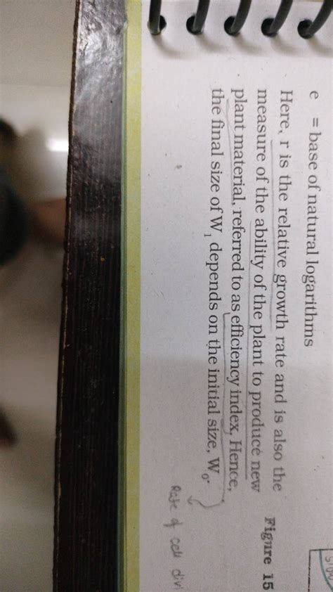 E Base Of Natural LogarithmsHere R Is The Relative Growth Rate And Is