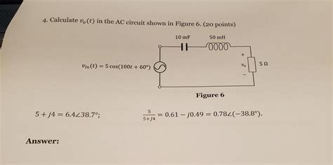 solved 4 calculate v t in the ac circuit shown in figure