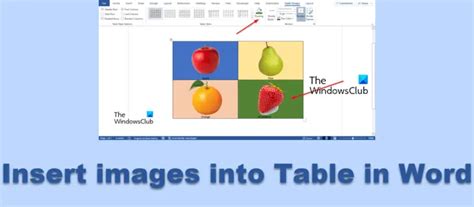 how to insert images into table in microsoft word