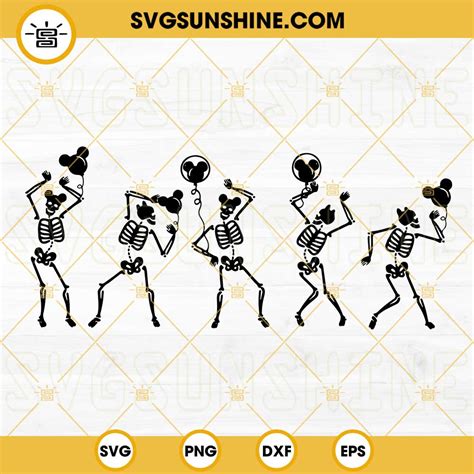 Dancing Skeletons Svg Skeletons Mickey Svg Disney Skeletons Halloween Svg