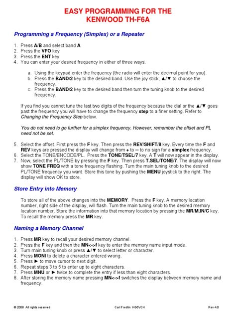 easy programming for the th f6a pdf frequency modulation radio