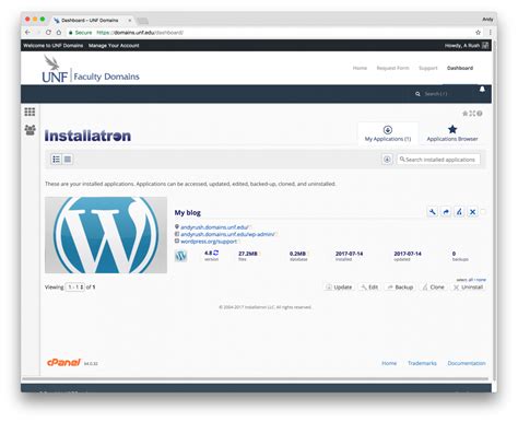 Installing The Wordpress Application Unf Faculty Domains