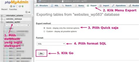 Cara Eksport Database Mysql Di Phpmyadmin Domainesia