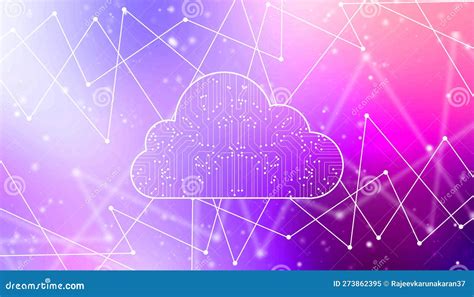2d Illustration Of Cloud Computing Digital Cloud Computing Concept