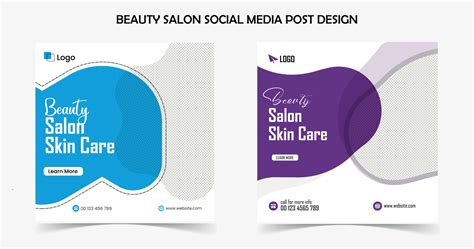 Beauty Care Salon Social Media Post Design Template 16313603 Vector Art