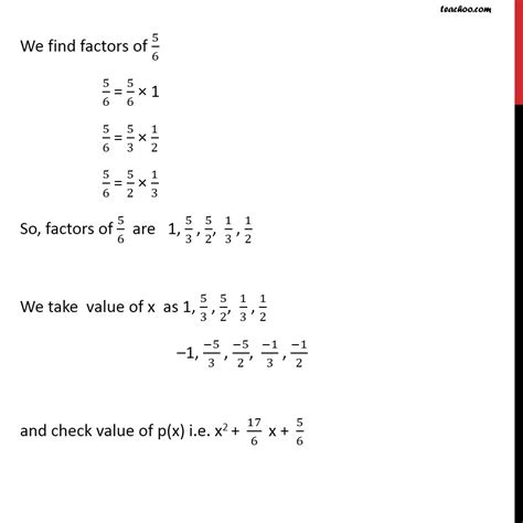 Example 13 Factorise 6x2 17x 5 By Splitting The Factorisation