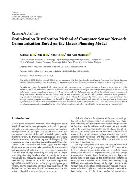 pdf optimization distribution method of computer sensor network