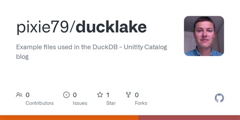 Github Pixie79ducklake Example Files Used In The Duckdb Unitity Catalog Blog