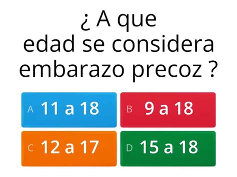 Embarazo Precoz Quiz